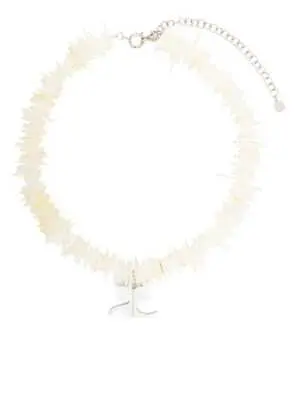 COURREGES Coral Choker Necklace - White
