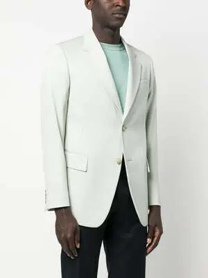 LANVIN Single-breasted Wool Blazer - Green
