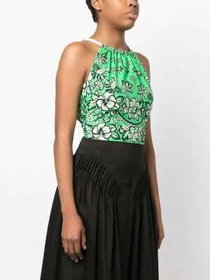 Red Valentino Floral-print Cropped Top