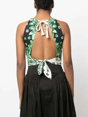 Red Valentino Floral-print Cropped Top