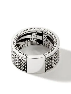 John Hardy 18kt White Gold Classic Chain Multi-stone Ring - Silver