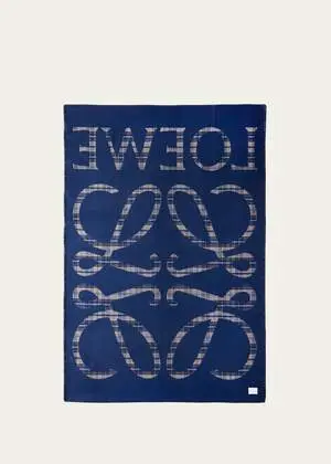 Loewe Logo Check Cashmere Blanket