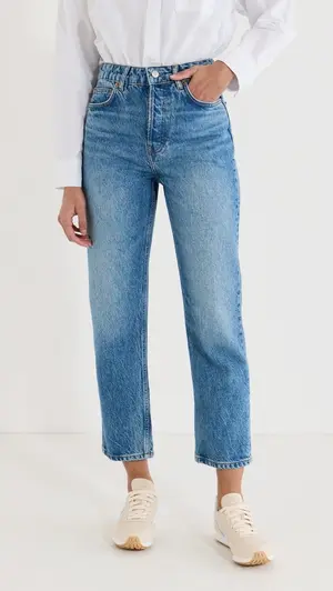REFORMATION Cynthia High Rise Straight Cropped Jeans