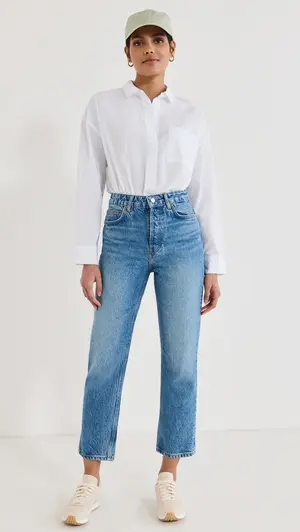 REFORMATION Cynthia High Rise Straight Cropped Jeans