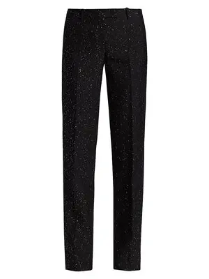 Michael Kors Women's Carolyn Slim Sequined Trousers - Black Silver  - Black Silver