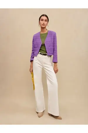 Maje Cropped Tweed Jacket