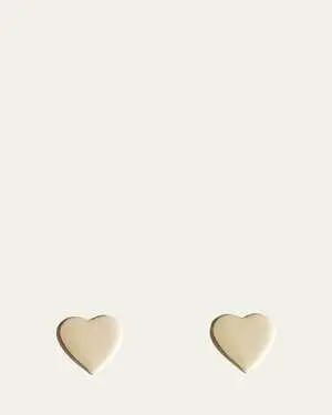 JENNIFER MEYER 18k Plain Heart Stud Earrings - Gold