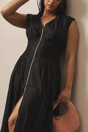 Maeve Tommie Zip-front Midi Dress