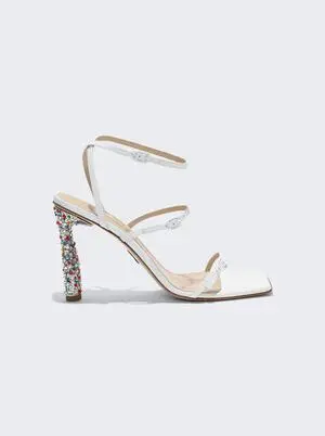 PAUL ANDREW Slinky Sparkle High Heel Sandals - White