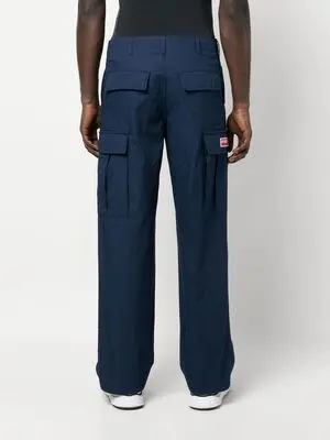 Kenzo Straight-leg Cargo Trousers - Blue