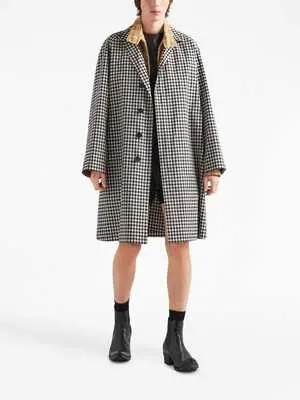 Prada Gingham-check Cotton Coat - White
