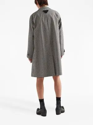 Prada Gingham-check Cotton Coat - White