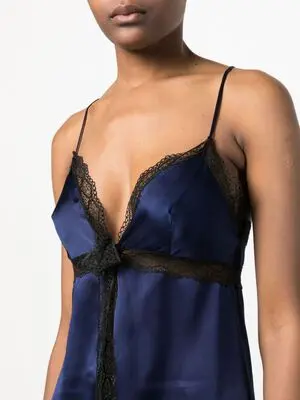 Alberta Ferretti Silk Blend Lace-trim Cami