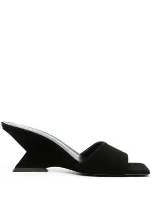 Attico Cheope Suede Sandals - Black