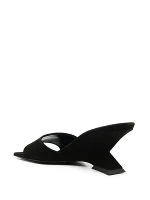 Attico Cheope Suede Sandals - Black
