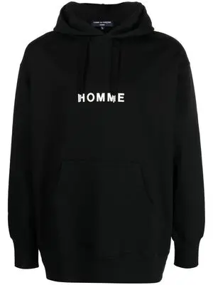 Comme Des Garçons Logo-print Hoodie - Black