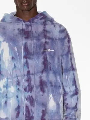 Amiri Tie-dye Cashmere Hoodie - Purple