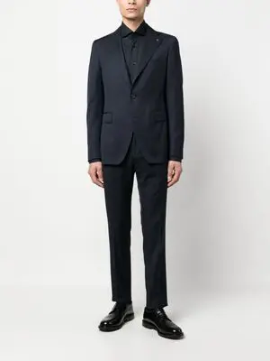 BARBA NAPOLI Long-sleeve Cotton Shirt - Blue
