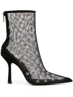 Alexander Wang Crystal-logo Mesh Boots