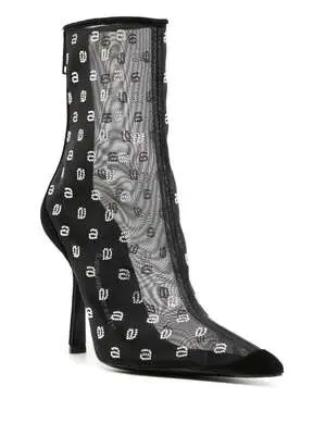 Alexander Wang Crystal-logo Mesh Boots