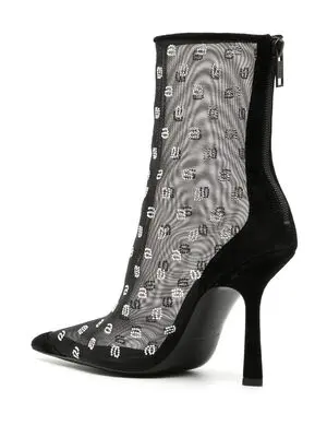 Alexander Wang Crystal-logo Mesh Boots