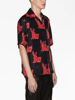 Amiri Rabbit-print Bowling Shirt
