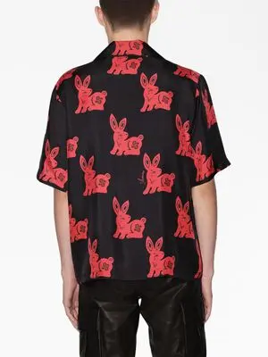 Amiri Rabbit-print Bowling Shirt