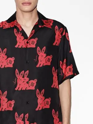 Amiri Rabbit-print Bowling Shirt