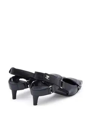 COURREGES Racer Leather Pumps - Black