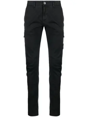 Stone Island Stretch-cotton Tapered-leg Trousers