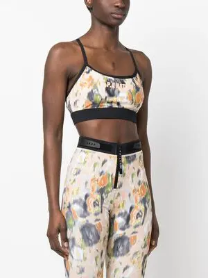 P.E Nation Graphic-print Scoop-neck Sports Bra