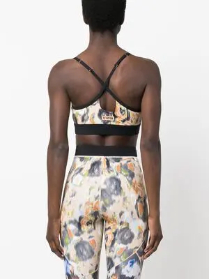 P.E Nation Graphic-print Scoop-neck Sports Bra