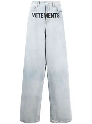 Vetements Logo-print Baggy Jeans