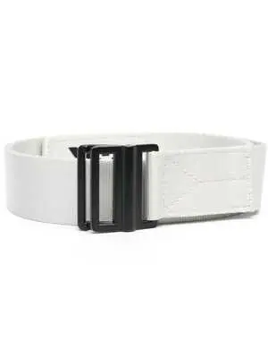 Y3 Logo-print Buckle Belt - Neutrals