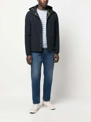 Herno Zip-up Hooded Bomber Jacket - Blue