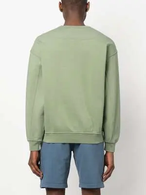 Stone Island Cotton Sweatshirt With Embroidered Logo - Green