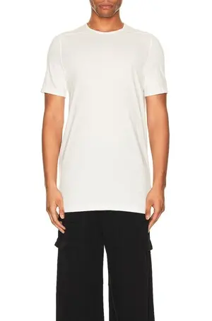 Rick Owens Level Tee In White - Milk