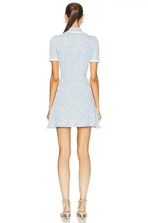 Self-Portrait Lurex Knitted Mini Dress - Blue | Editorialist