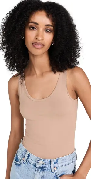 Ambitionist Everyday Classic Tank Thong Bodysuit - Mocha