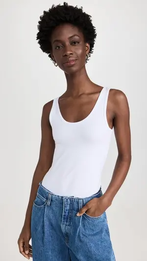 Ambitionist Everyday Classic Tank Thong Bodysuit - White