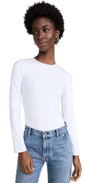 Ambitionist Long Sleeve Thong Bodysuit - White
