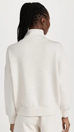 Varley Hawley Half Zip Sweater - Ivory Marl