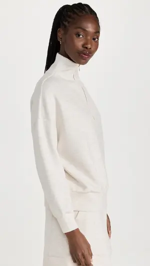 Varley Hawley Half Zip Sweater - Ivory Marl