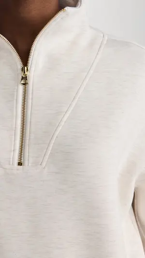 Varley Hawley Half Zip Sweater - Ivory Marl