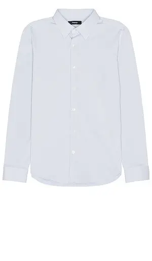 Theory Sylvain Structure Knit Shirt In Baby Blue - Olympic