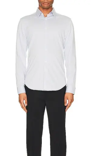 Theory Sylvain Structure Knit Shirt In Baby Blue - Olympic