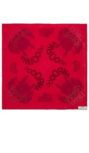 THE LAUNDRY ROOM Ahroooo Bandana In Red - Vintage Khaki & Vintage Red