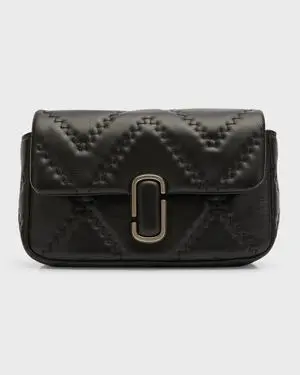 Marc Jacobs The Quilted Leather J Marc Mini Shoulder Bag - Black