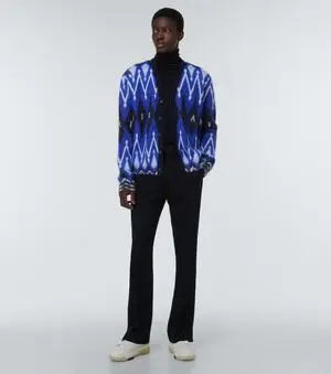 Amiri Argyle Alpaca And Mohair-blend Cardigan