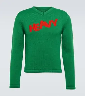 ERL Embroidered Wool-blend Sweater